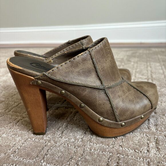 Candie's | Shoes | Candies Studded Retro Brown Tan Clog Mules Womens 85 ...